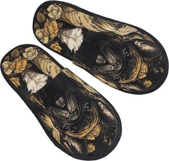 Generic Pantoufles En Feutre Trois Bouledogues Fran&ccedil;ais Antid&eacute;rapant Pantoufles DH&ocirc;tel Chaud Chaussons Maison Pour Invit&eacute; H&ocirc;tel Chambre M