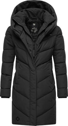 Ragwear Damen Wintermantel Warmer Steppmantel lang wasserdicht mit Kapuze Natalka Intl Black22 Gr. 3XL
