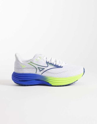 Mizuno Wave Rider 29 - Baskets de course - Blanc, jaune et bleu