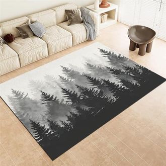 Generic Tapis Lavable en Machine Antid&eacute;rapant Horizon de La For&ecirc;T de Pins Tapis Doux Flanelle, Gris Moquette pour Salon, Cuisine, Chambre, Salle &agrave; Manger, Ent