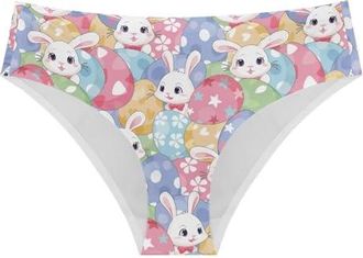 Hugs Idea Culotte sans couture à imprimé animal mignon pour femmes, OEufs de Pâques Cartoon Bunny, M