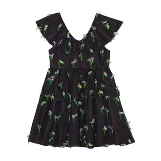 Ganni Verziertes- mehrlagiges Mini-T&uuml;llkleid - - Dresses - Damen - Schwarzk - XS