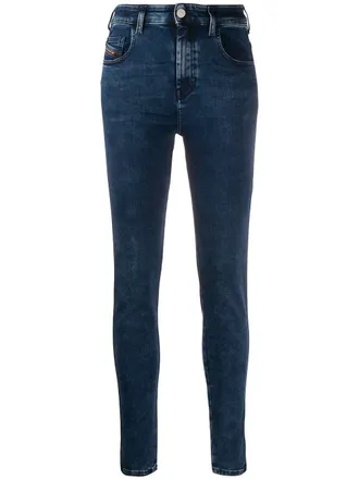 Diesel Taillenhohe Skinny-Jeans - Blau