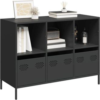 vidaXL Buffet noir 101,5x39x73,5 cm acier lamin&eacute; &agrave; froid - Vidaxl