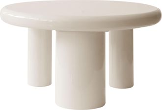 Oviala Couchtisch, rund, 100 cm, MDF, lackiert, Wei&szlig;