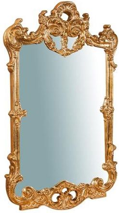 Biscottini International Wandspiegel aus Holz mit Blattgold-Finish in Antik-Optik L 62 x T 6 x H 100 cm - Wandspiegel für Schlafzimmer - Spiegel mit Rahmen - Vintage-Spiegel