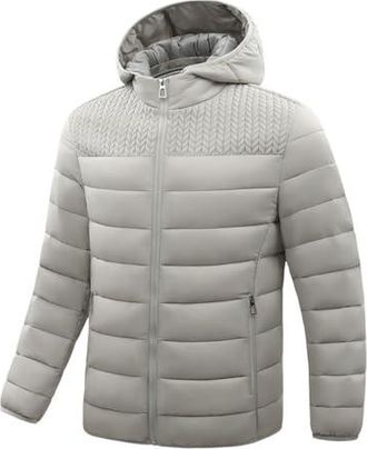 Generic Doudoune légère et isolante pour homme, coupe-vent avec fermeture éclair, pour entraînement par temps froid, vie quotidienne, gris, XXL