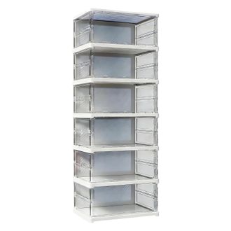 Generico Aufbewahrungsboxen f&uuml;r Schuhe, stapelbar, faltbar, Beh&auml;lter mit magnetischer T&uuml;r zum Pr&auml;sentieren von Schuhen, f&uuml;r Schrank, Wohnung, Schlafzimmer, Ein