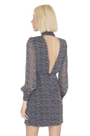 Trendyol Trendyol Womens Damen Geometrisch Mini Lange Ärmel Stilvoll/Nacht Tailliert Kleid Dress, Black, 38