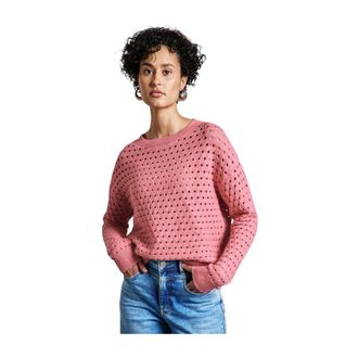 Street One Strukturierter Pullover - - Knitwear - Damen - Rosa - XL