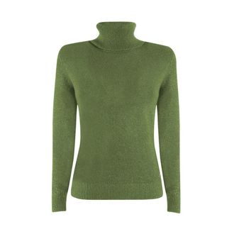 Yes-Zee YES Zee, Femme, Pulls, Vert, Taille: 46 FR Pull en Viscose Vert à Col Roulé
