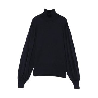 Liviana Conti Col roul&eacute; - Femme - Pulls - Bleu - Taille: 38 FR