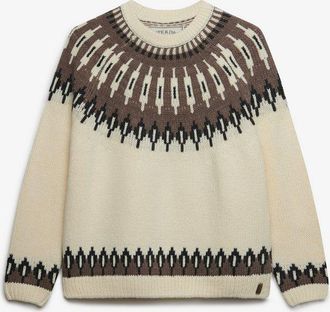 Superdry Strickpullover CREW NECK JUMPER Materialmix, loose fit, hochwertig mit Woll-Anteil
