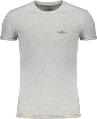 Aeronautica Homme, Tops, Gris, Taille: 2XL T-shirt homme gris d&eacute;tails contrast&eacute;s manches courtes