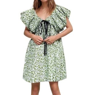 Generic Robe boh&egrave;me 2026 pour femme - Robe d&eacute;contract&eacute;e confortable et fluide - Tissu doux - Coupe d&eacute;contract&eacute;e - Tenue &eacute;l&eacute;gante polyvalente, Vert, L