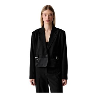 Karl Lagerfeld Femme, Vestes, Noir, Taille: 44 FR Blazer en satin
