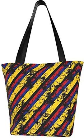 AOOEDM Sac fourre-tout vieux drapeau colombien rayures sacs &agrave; provisions petit sac de march&eacute; r&eacute;utilisable sacs fourre-tout de plage sacs de voyage