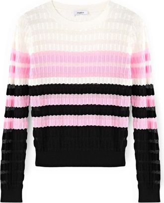 Motivi Femme, Pulls, Rose, Taille: 40 FR Pull Ray&eacute; en Maille Viscose M&eacute;lang&eacute;e