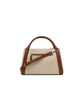 Guess Womens Satchel Bag Natural-Cognac Cotton - Satchel-Bags Natural/cognac