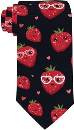 Generic Lunettes En Forme De Coeur À La Fraise Cravates Hommes Élégante Cravate Homme Polyvalente Cravatte Pour Soirée Célébrations Adultes