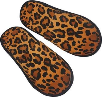 Generic Pantoufles DHiver L&eacute;opard Lavables Slippers Chaud Chausson Hotel Pour Femmes Camping Voyage M