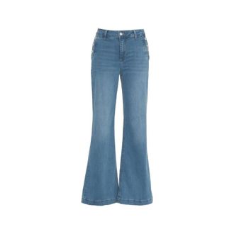 Liu Jo Blaue Flared Jeans mit Strass-Applikationen - - Jeans - Damen - Blau - W27