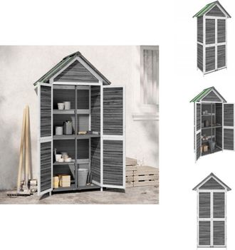 vidaXL Abri &agrave; outils de jardin gris 89x52,5x175 cm bois massif pin - Abri De Jardin - Abri Outil - Rangement Jardin - Cabane Jardin - Stockage Outils