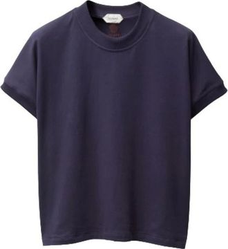Versace Homme, Tops, Bleu, Taille: XL T-Shirt en Jersey de Coton Stretch Brod&eacute;