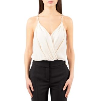 Elisabetta Franchi Femme, Blouses et Chemises, Beige, Taille: 38 FR Body en Georgette Viscose