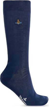 Vivienne Westwood Femme, Sous-v&ecirc;tements, Bleu, Taille: S Uni Colour Plain Socks