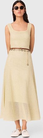 Maje Langes Strickkleid Mit Strass - Gelb - Maje