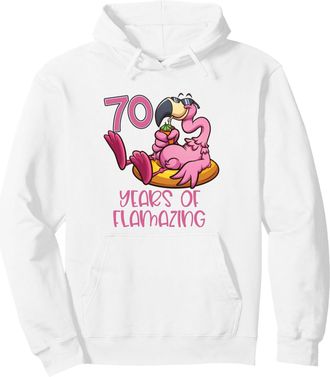 BDAZ 70. Geburtstag 70 Years of Flamazing Flamingo Beach Design Pullover Hoodie