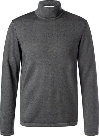 Crossley Herren Pullover grau Schurwolle unifarben