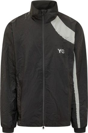 Yohji Yamamoto Homme, Sport, Noir, Taille: XS Raw Edge 3 Stripes Nylon Shell Jacket
