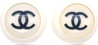 Chanel 2001 CC Ohrclips - Weiß