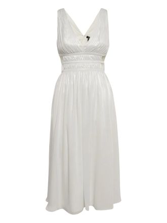 Aidan Mattox robe mi-longue &agrave; fronces - Blanc