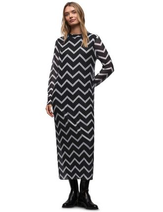 Street One Mesh-Pliss&eacute;e Kleid Black 44