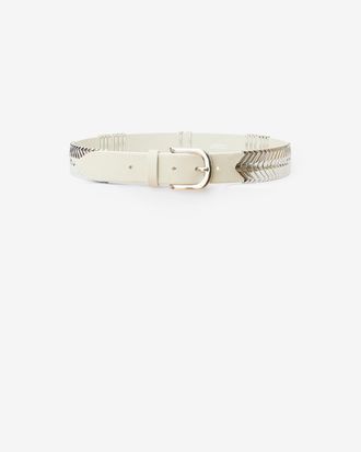 Isabel Marant Ceinture Tehora En Cuir - Femme - &Eacute;cru-argent&eacute; - Taille80 - Isabel Marant