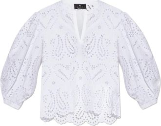 Etro Femme, Blouses et Chemises, Blanc, Taille: 34 FR Top ajour&eacute;