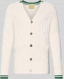 FTC Slim Fit Cardigan mit Kaschmir-Anteil in Strick-Optik