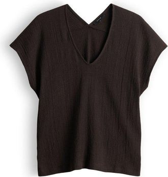 OPUS Kurzarmshirt Sirukus Structure Boxy Fit mit Crash Effekt flie&szlig;ender Fall. Perfekt f&uuml;r moderne, feminine Looks