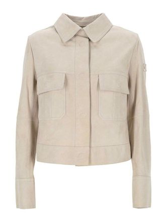 Peuterey Blouson En Cuir - Beige Clair