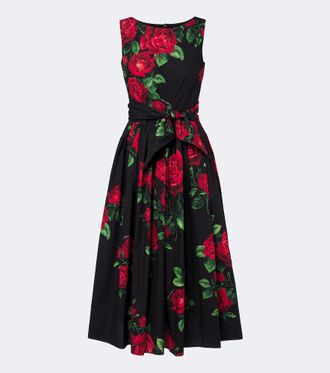 Dolce & Gabbana Robe longue en coton &agrave; fleurs