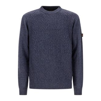 Peuterey Rippstrick-Pullover mit Rundhalsausschnitt - - Knitwear - Herren - Blau - M