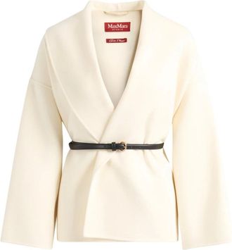 Max Mara Femme, Vestes, Blanc, Taille: 38 FR Cles Wrap Coat