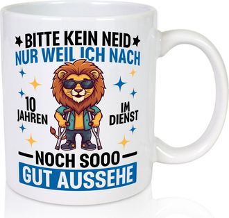 Generic 10 Jahre im Dienst | Arbeitsjubiläum | Arbeit - Tasse Weiss - Kaffeetasse/Geschenk/Familie
