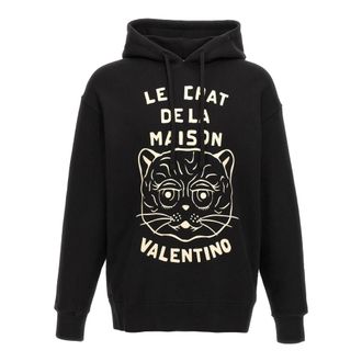 Valentino Garavani Baumwoll-Sweatshirt mit Le Chat De La Maison-Patch - - Sweatshirts & Hoodies - Herren - Schwarzk - M