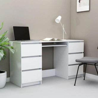 vidaXL Bureau Blanc 140x50x77 cm Bois ding&eacute;nierie Vidaxl