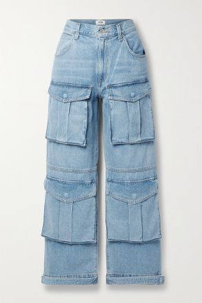 A Gold E Jean Large Taille Haute En Coton Biologique Tex - Net Sustain - Bleu