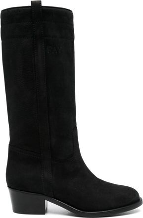 Fay Stiefel aus Wildleder 45mm - Schwarz